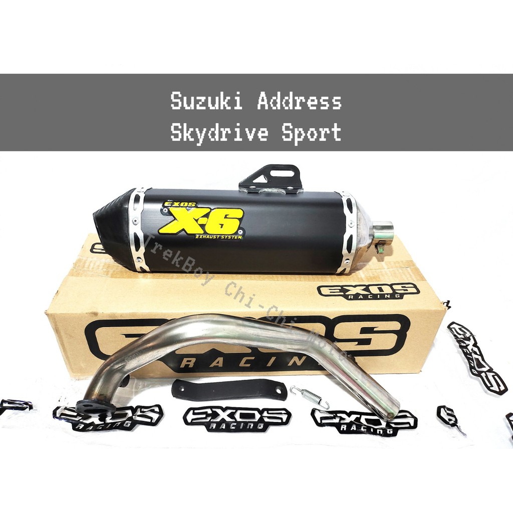 Exos X-6 for Suzuki Address & Skydrive Sport Silent Muffler Full ...