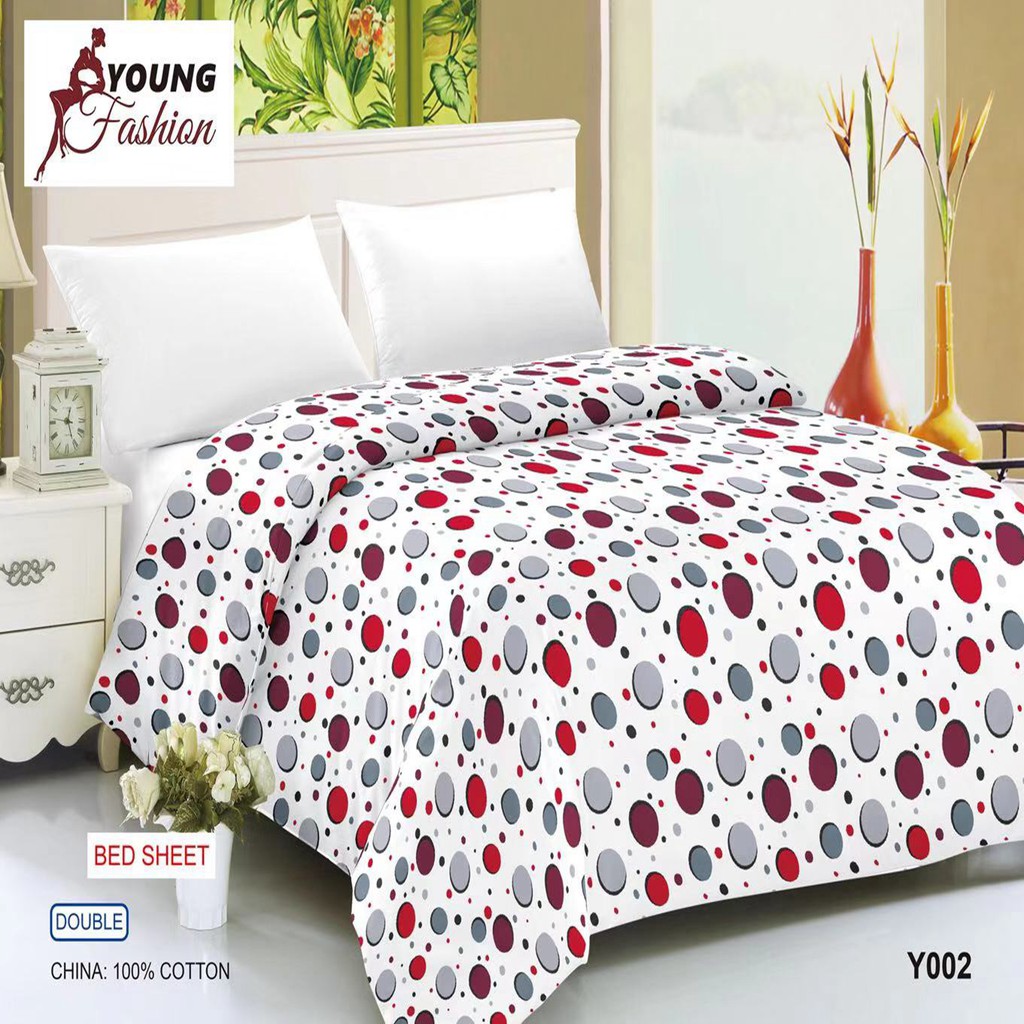 Young_beauty_life Bilog Design Cotton Bed Sheet Blanket Kumot Double ...