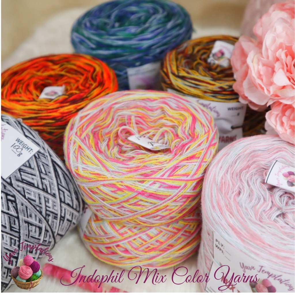 MIX COLORS SOFT INDOPHIL YARNS Crochet Yarns / Yarn Temptations ...