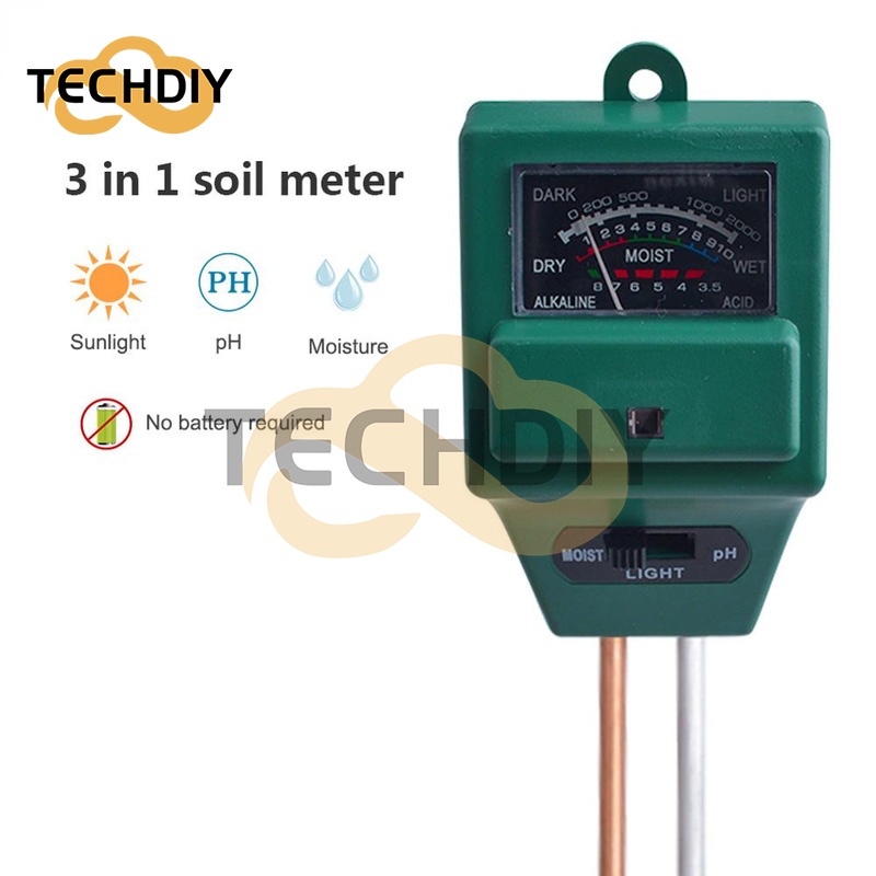 3 in 1 Plant Flowers Soil PH Tester Moisture Measuring humidity Light ...