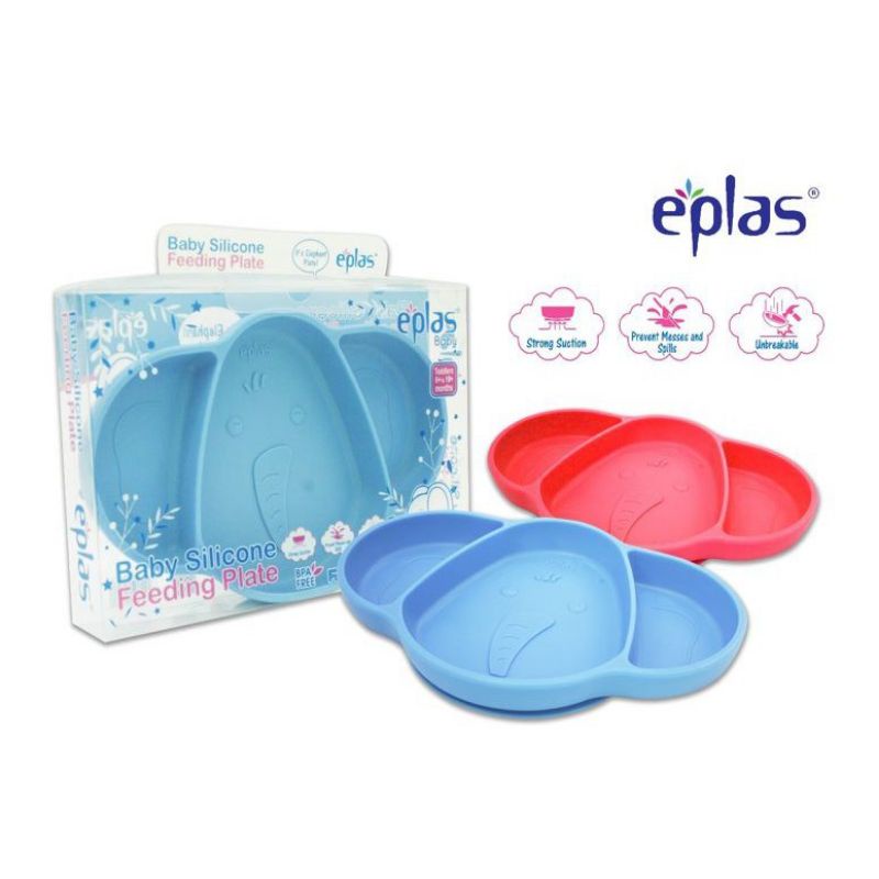 EPLAS BABY Suction Plate with 3 Compartments, Silicone Placemat ...