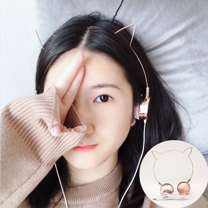 Cute cat ear girl headset gaming headset | Shopee Philippines