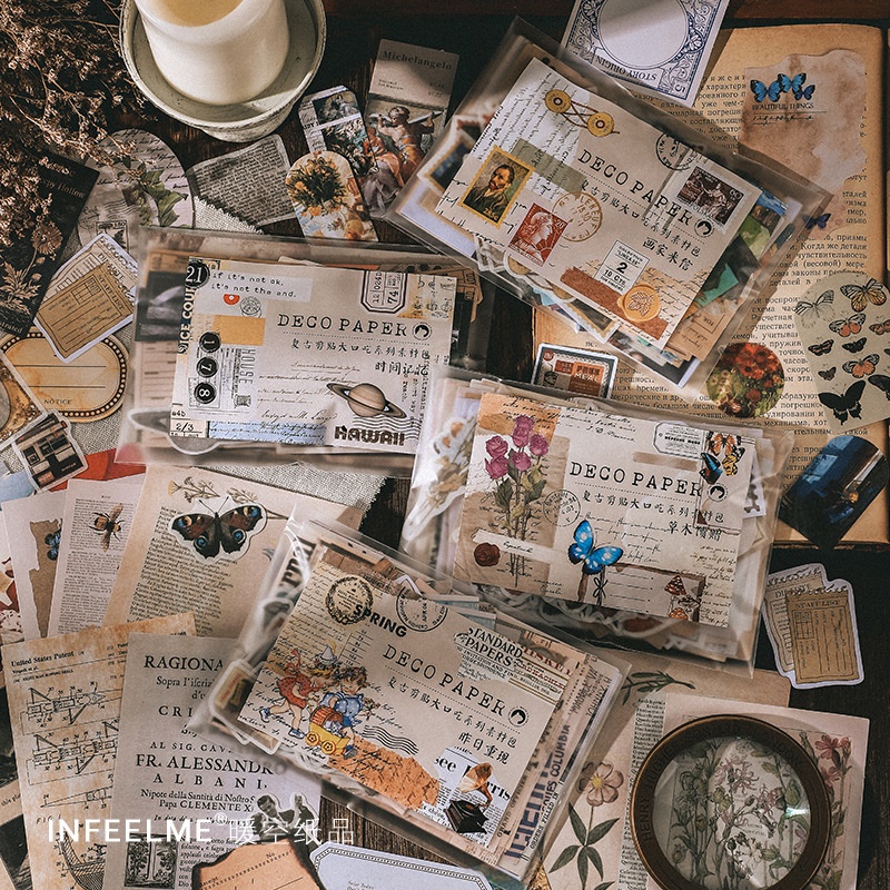 200 Pcs Scrapbooking Supplies Pack For Journaling Diy Vintage Scrapbook ...