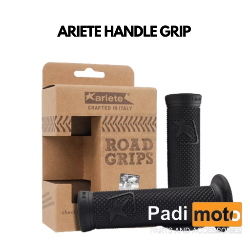 Ariete Handle Grip w/ Star Logo Design 269 Black Universal Motorcycle ...