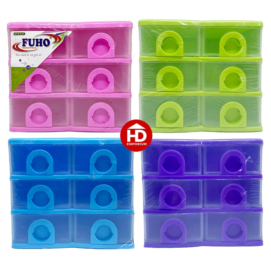 Fuho Plastic Mini Drawer 3 Layers (6 slots) | Shopee Philippines