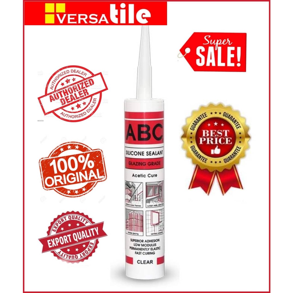 ABC Silicone Sealant Glazing Grade 300ml Acetic Cure | Shopee Philippines