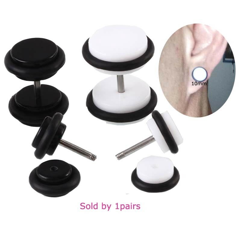 A pairs Fake Cheater Plugs and Tunnel Acrylic Barbell Piercing Earrings ...