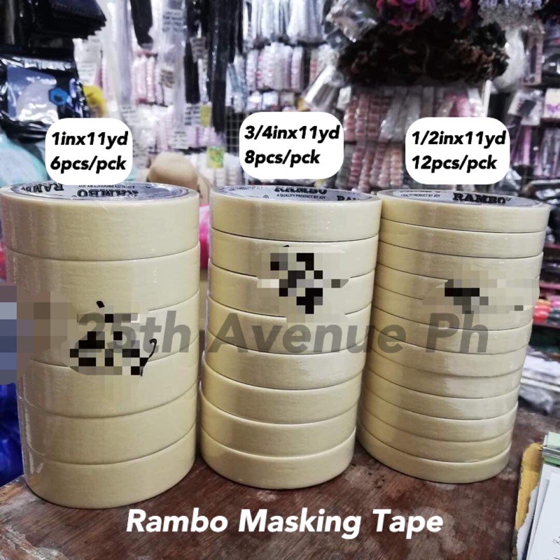 (Sold per tube) 3 sizes Wholesale Rambo Masking Paper Tape High Quality ...