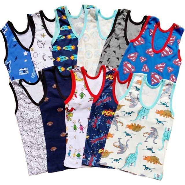 6pcs or 3pcs Cotton Boxer Sando for BABY BOY 0-13yr Old | Shopee ...