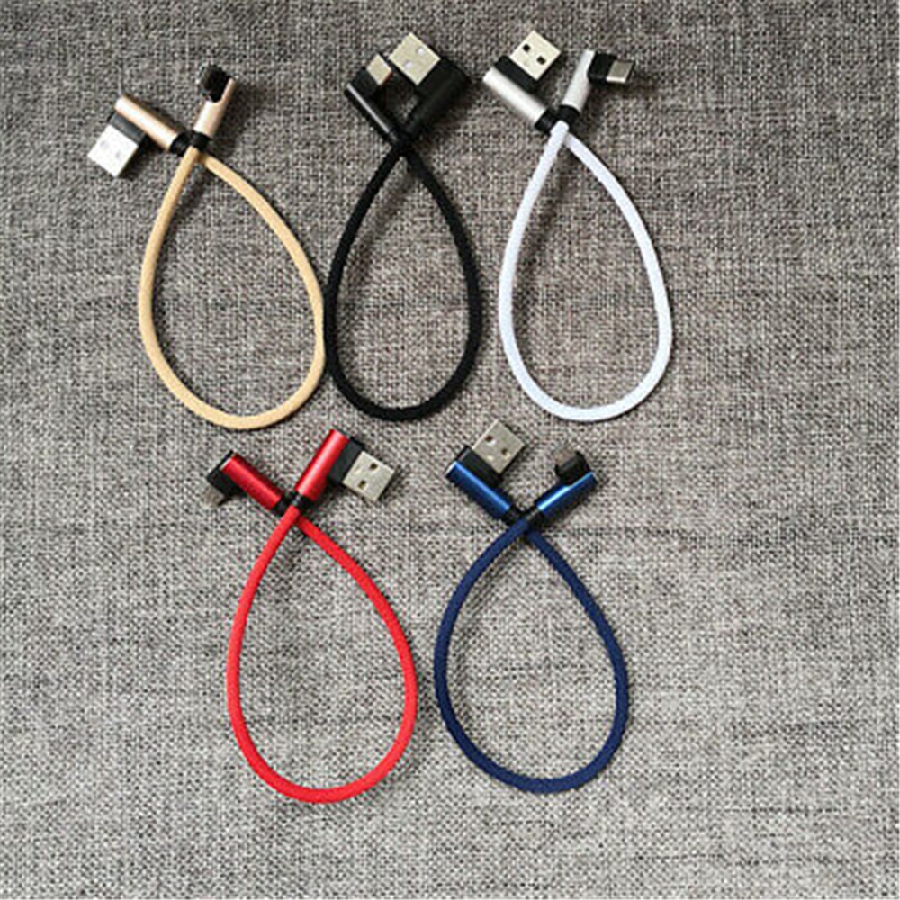 1PC 25cm Short Charging Cable Elbow 90 Degree USB C Type-C Micro Cables ...
