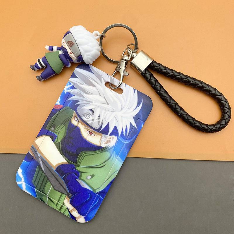 Naruto Anime PVC Card Cover Sasuke Kakashi Cool Student Campus Hanging ...