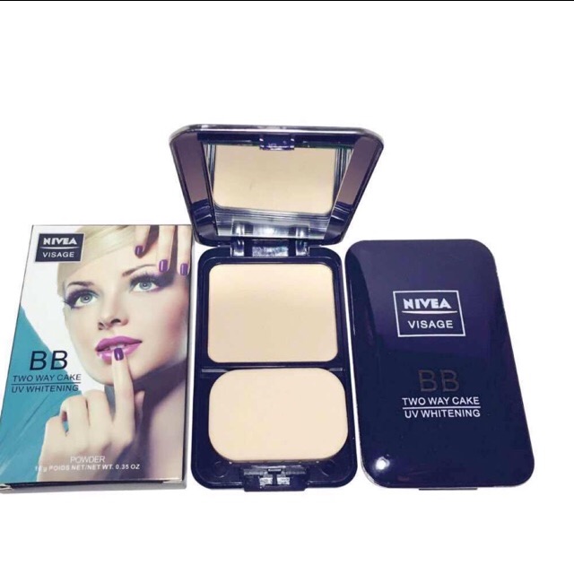 powder(two way cake ) Pressed Powder Cake Soft with Sponge | Shopee ...