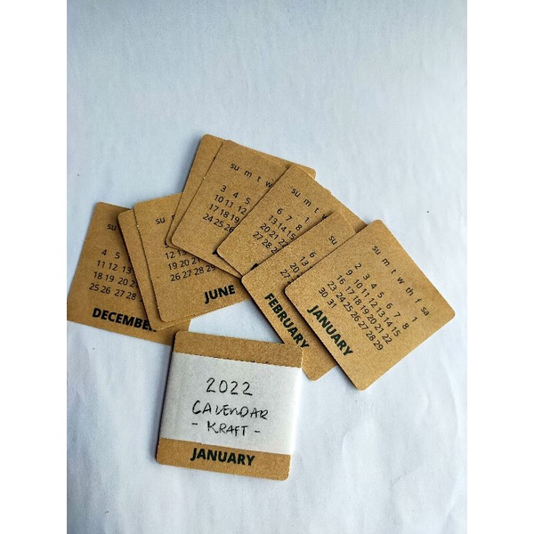 Simple Calendar Sticker | 202X | White or Kraft Sticker for Journaling ...