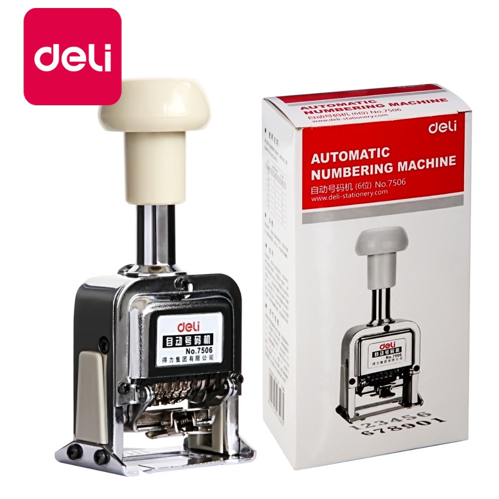 Deli 1PC Heavy Duty Automatic Number Machine 6 Position Bits Number ...