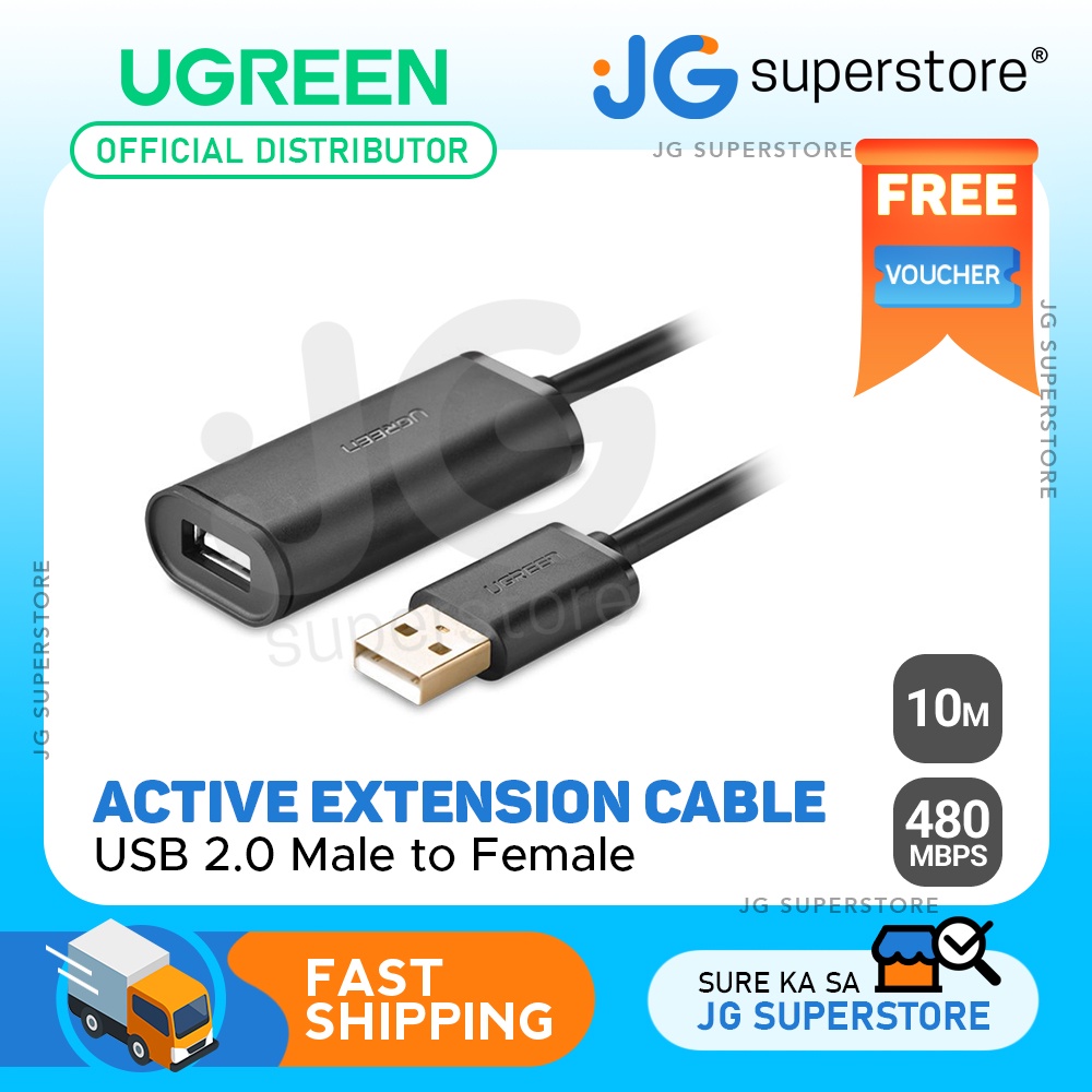 UGREEN USB 2.0 Male to Female Gold-Plated Extension Cable 480Mbps with FE1 Chip (5M, 10M, 15M ...