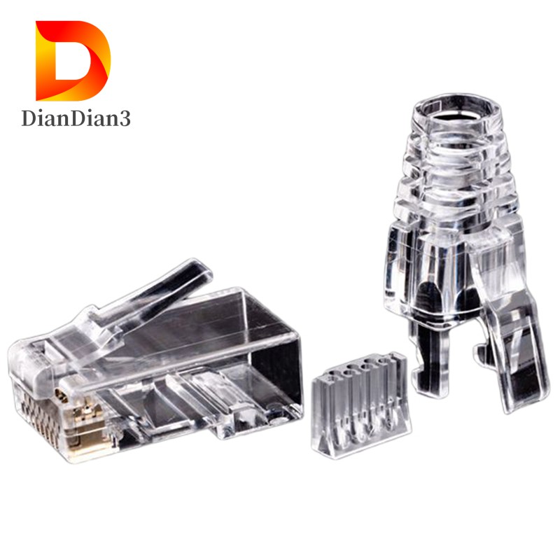 50Pcs Cat6 RJ45 Connector UTP Cable Ethernet Jack CAT 6 Modular Plugs ...