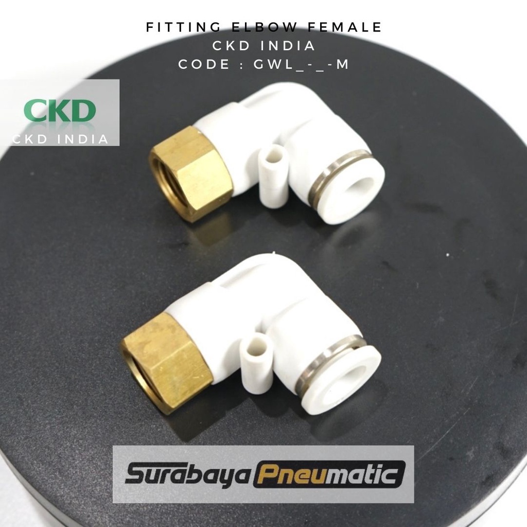 INDIAN CKD - GWL12-8-M/I (OD12mm,Drat1/4) PLF Female Drat Elbow ...