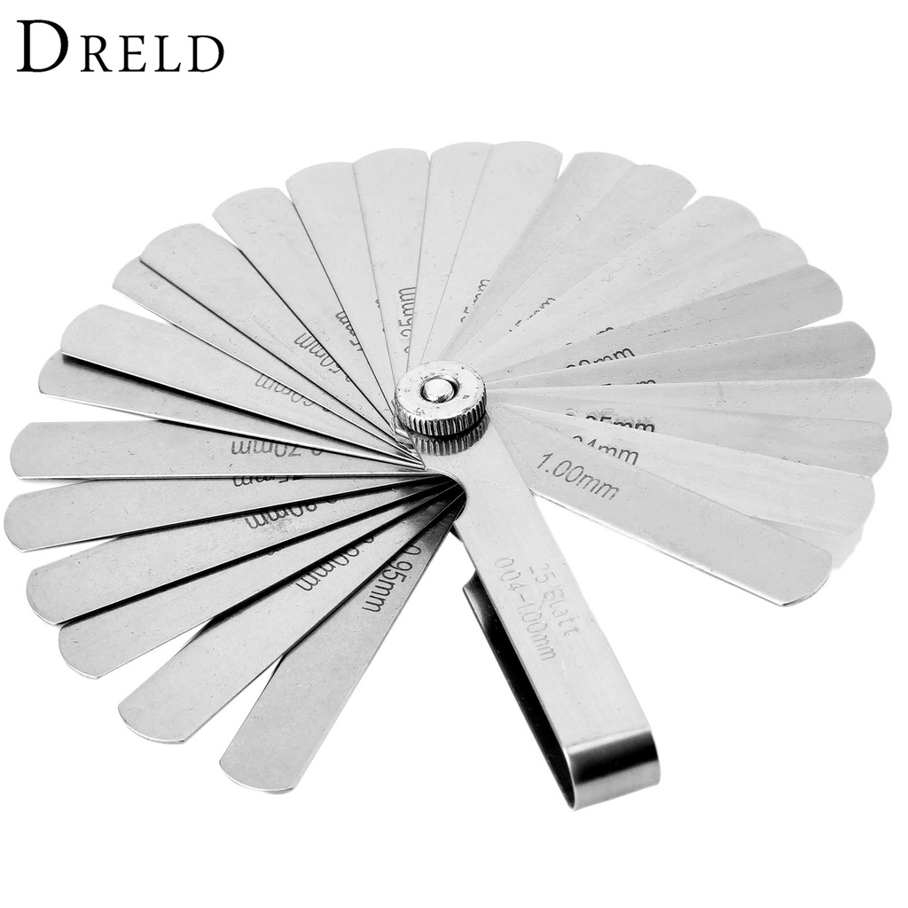 25 Blades Feeler Gauge Metric Imperial Measure Hand Tool 0.04-1.0mm ...