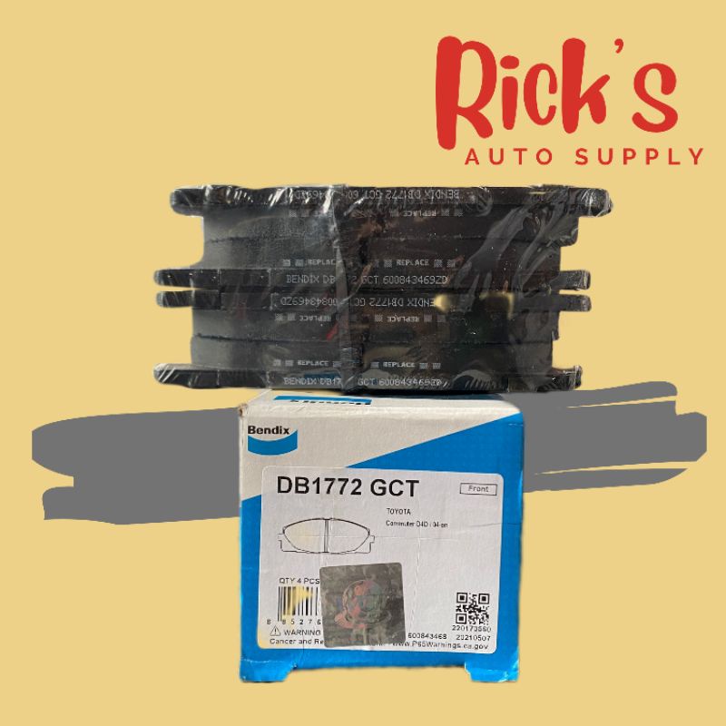 Bendix Brake Pads for Toyota Hiace 2005-2017 (DB 1772) | Shopee Philippines