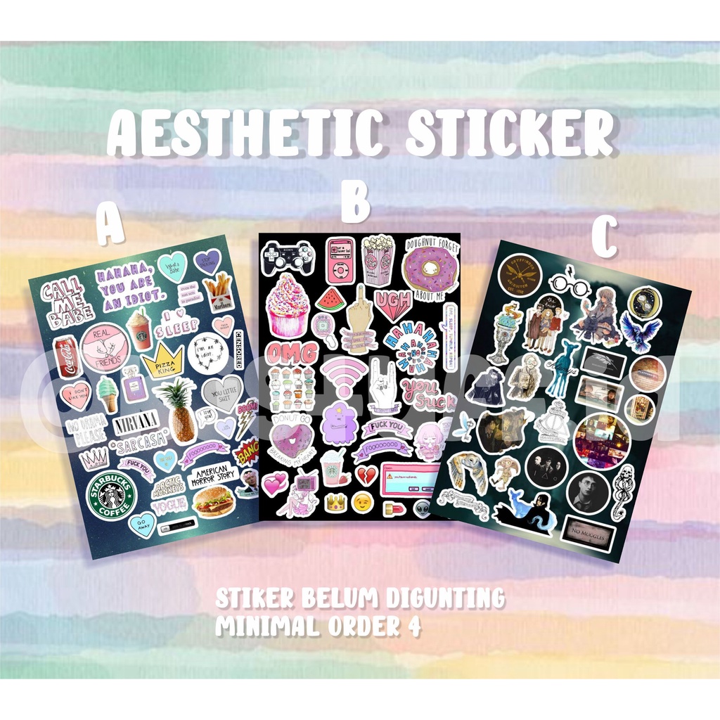 Part9 Sticker Pack Aestheticsticker Tumblersticker Glossy Uncut Yet Shopee Philippines