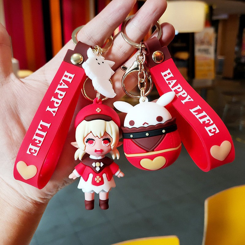 Anime Genshin Impact Keychain Klee Dodoco Jumpy Dumpty Bomb Cartoon ...