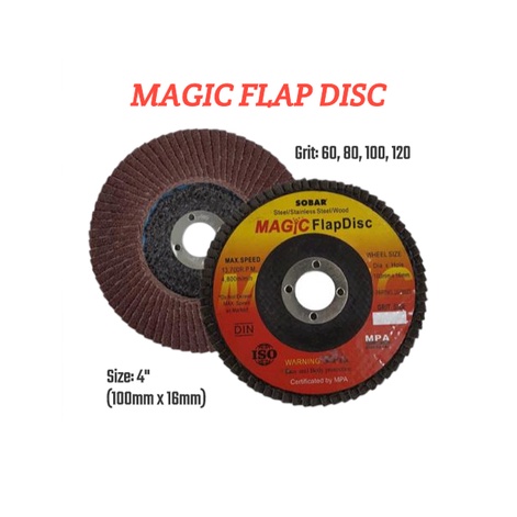 SOBAR Magic Flap Disc 4” / Sand Paper Flap Disc / Sanding Grinding ...