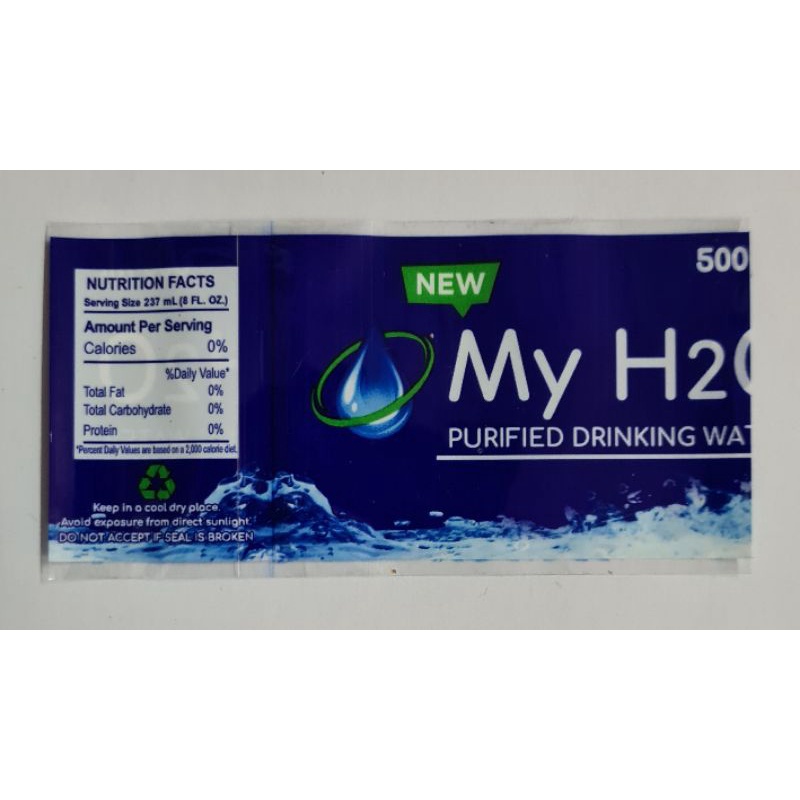 MY H2O GENERIC SHRINKABLE PET BOTTLE LABEL | Shopee Philippines