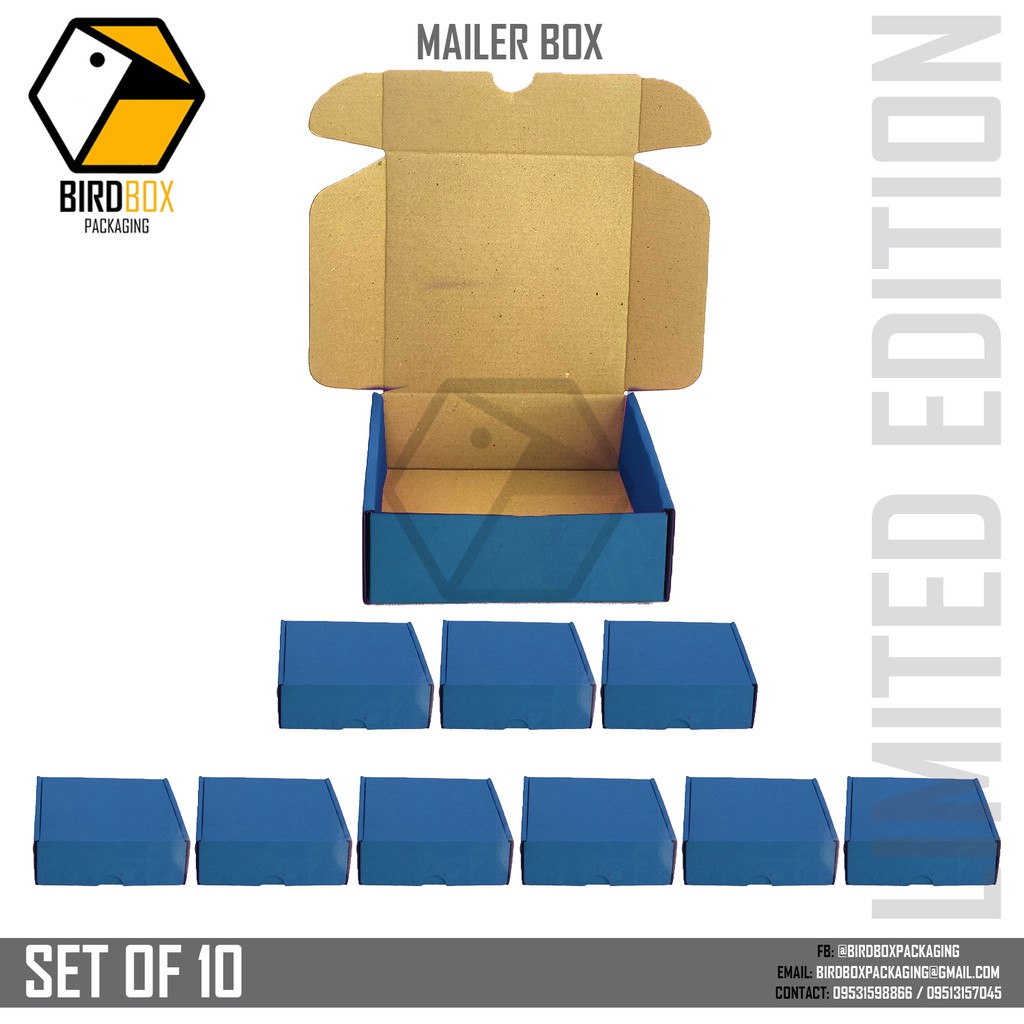Birdbox Corrugated Blue Mailer Box I Gift Box 10 Pieces per set ...
