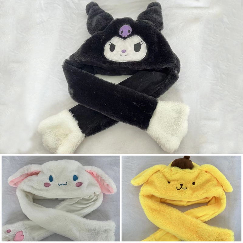 Bunny Ears Plush Hat Cute Bunny Hats Moving Ear Panda Rabbit Hat with ...