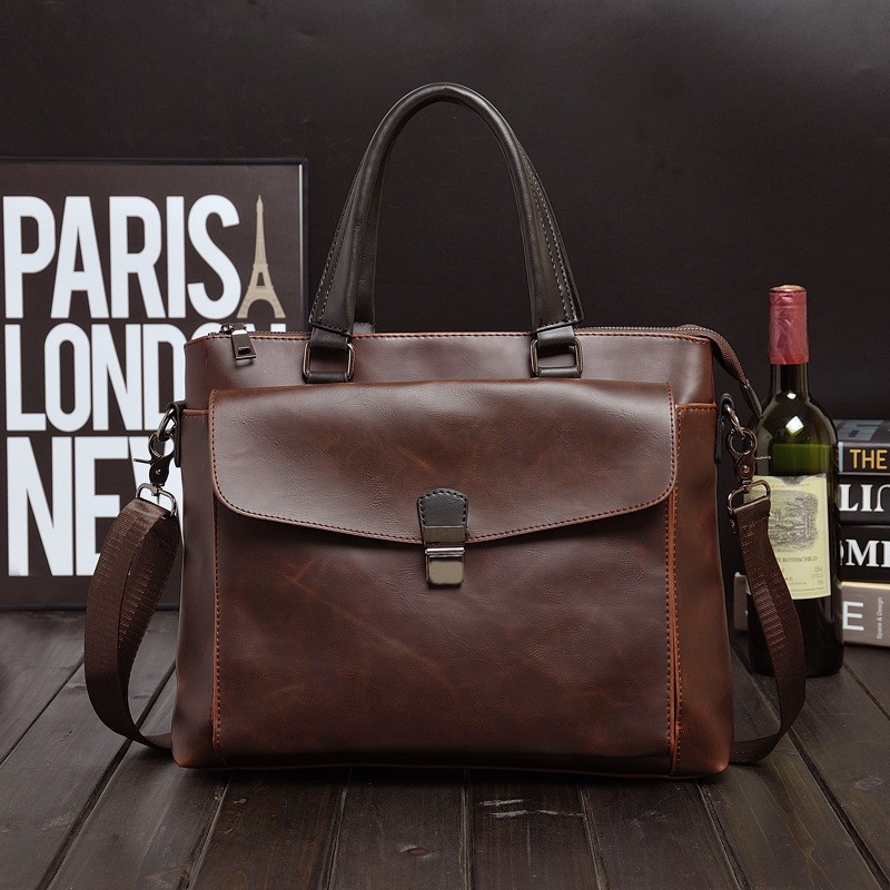 Business Cowhide Leather Messenger Bag Tote Bag Luggage Bag Laptop ...