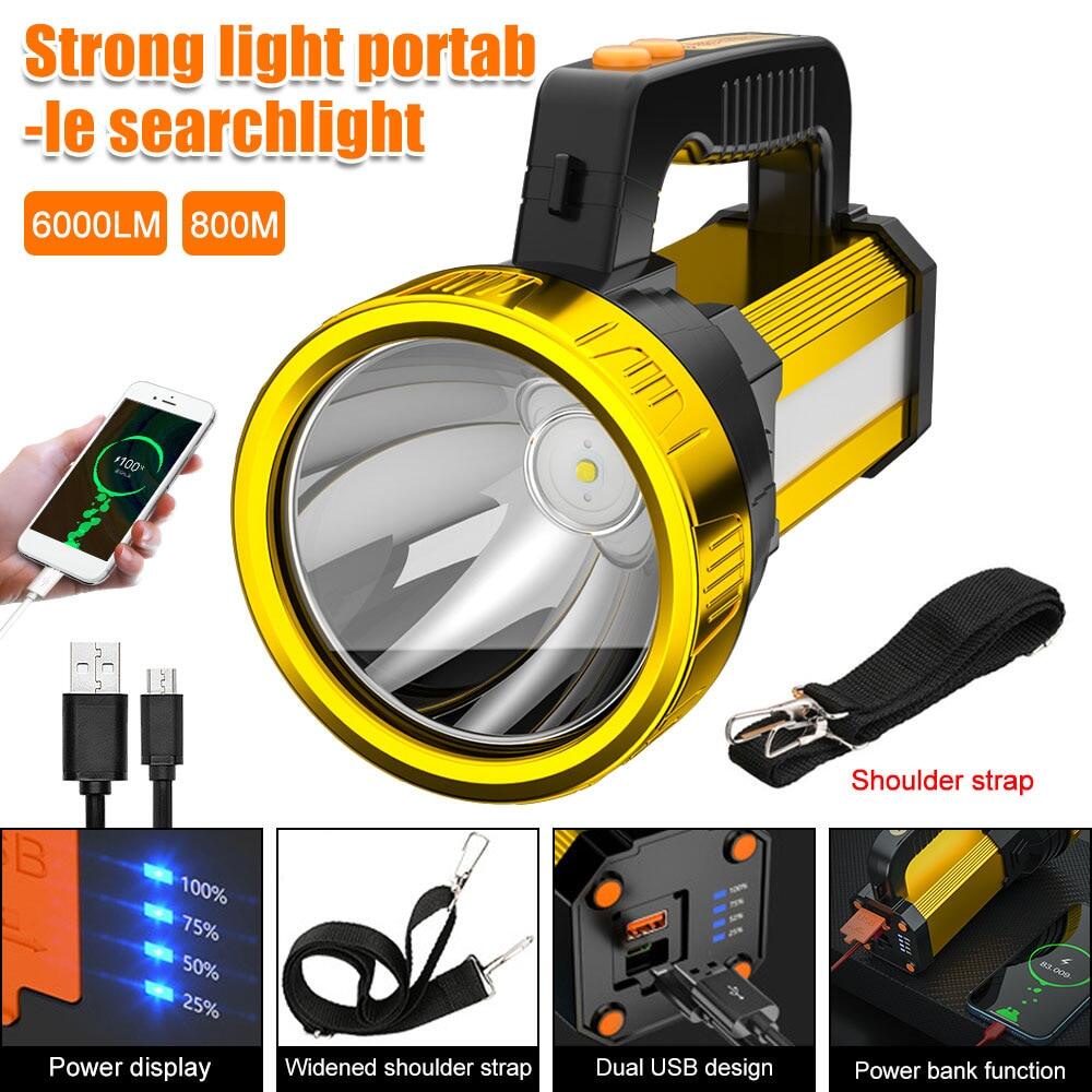 Heavy duty flashlight rechargeable seach light long range flashlight ...