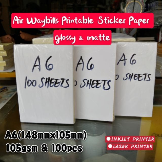 (100pcs)A6 Air Waybills Printable Sticker paper 105gsm For Inkjet ...