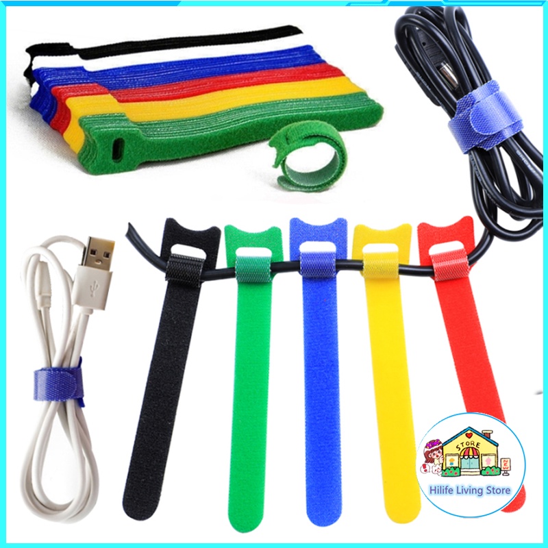 T-type Cable Tie Wire Reusable Cord Organizer Wire 15*1.2cm Colorful ...