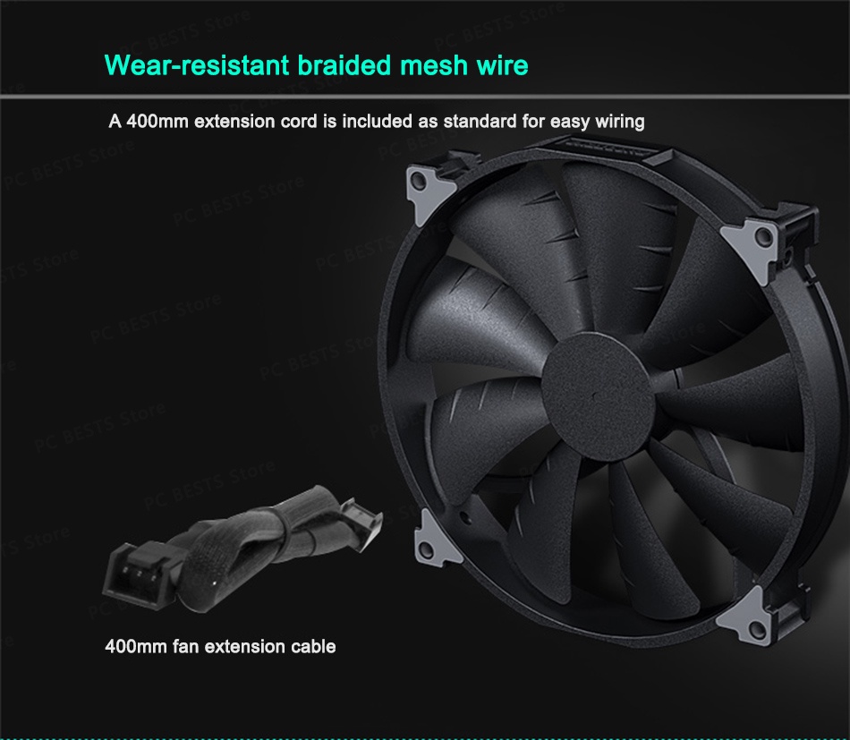 PHANTEKS F200SP Black High Air Volume Computer Case Fan 200mm 3Pin ...