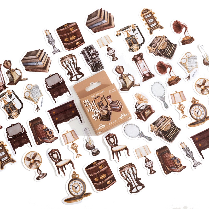 46 Pcs Antique Things Paper Stickers Vintage Paper Stickers For ...