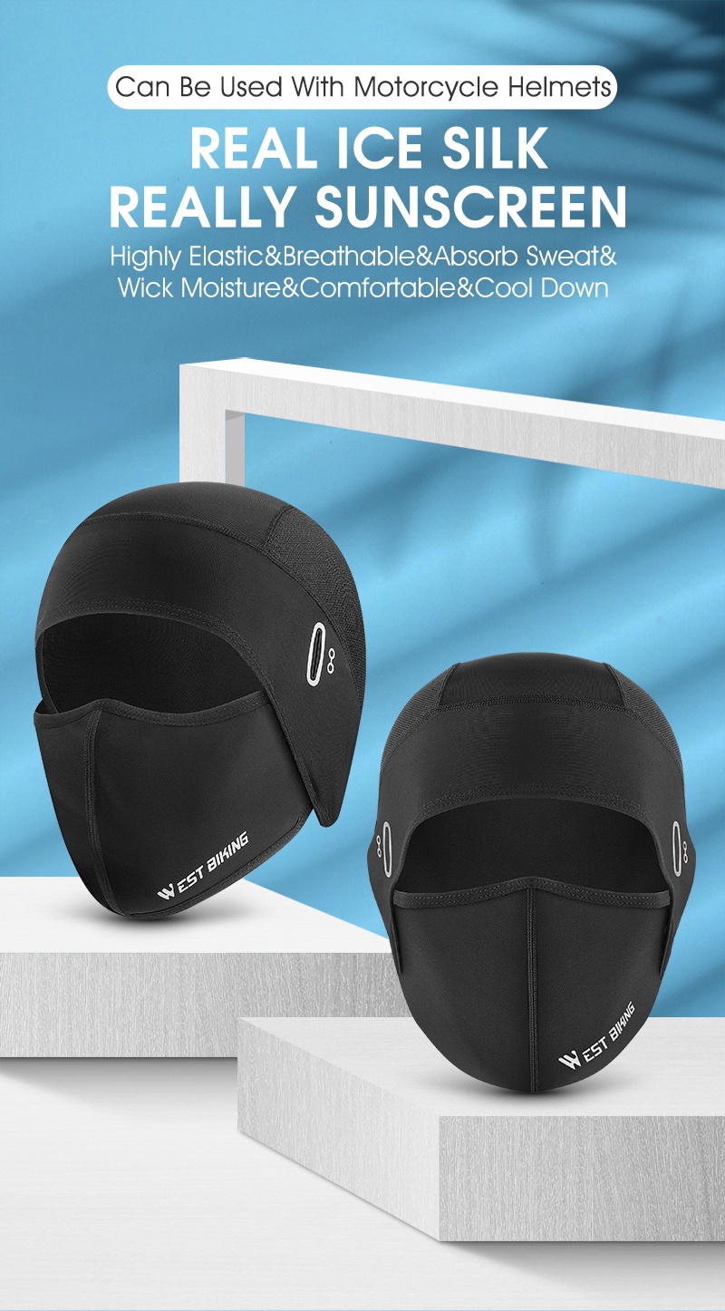 WEST BIKING Sun Protection 360° Mask Bike Balaclava Full Face Mask Men ...
