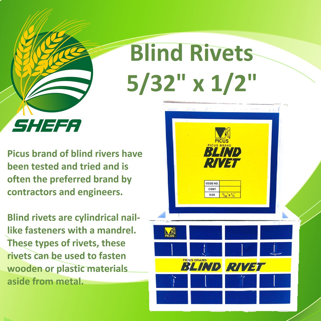 Blind Rivets 5/32" x 1/2" (Sold per Box) | Shopee Philippines