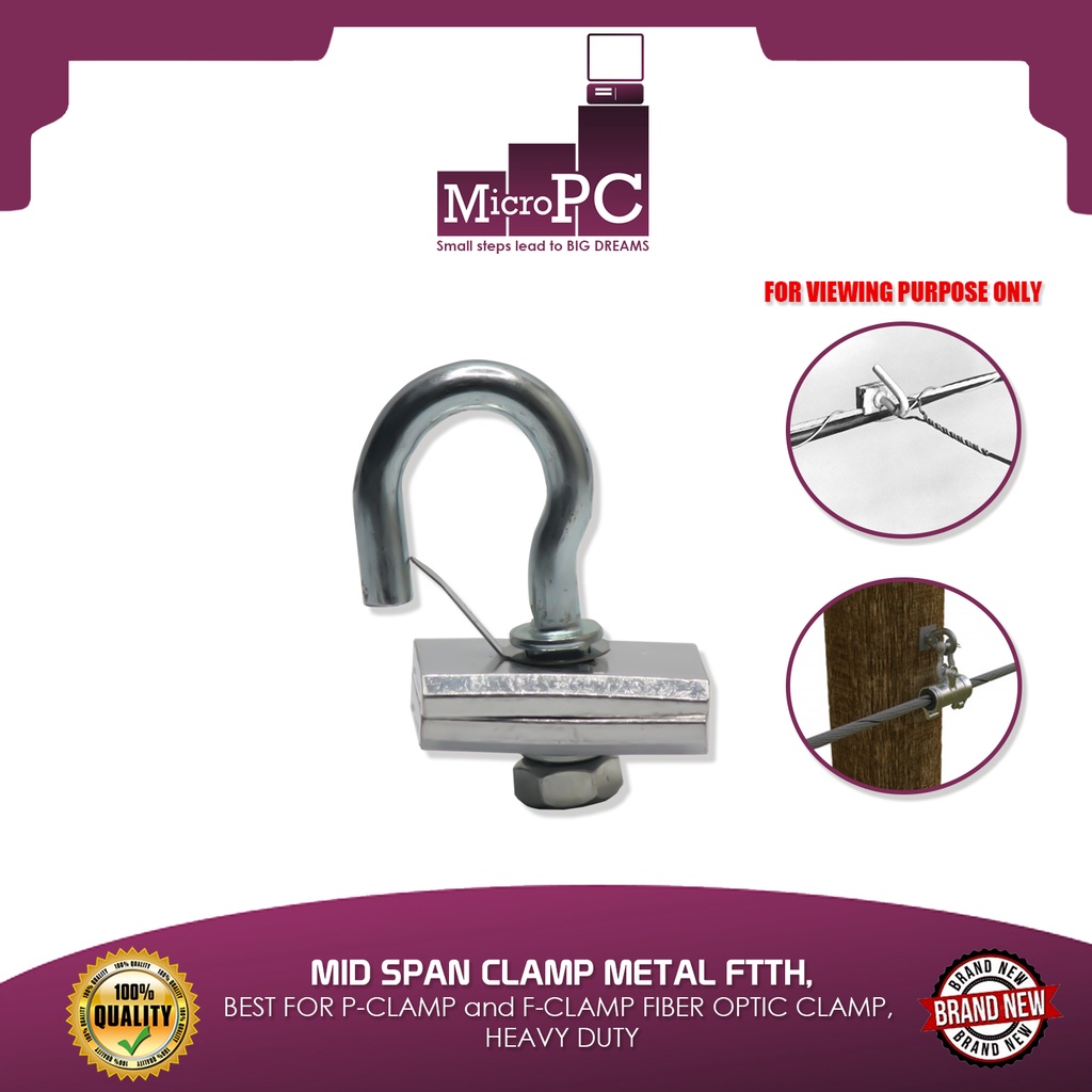 MID SPAN CLAMP METAL FTTH, BEST FOR P-CLAMP and F-CLAMP FIBER OPTIC ...