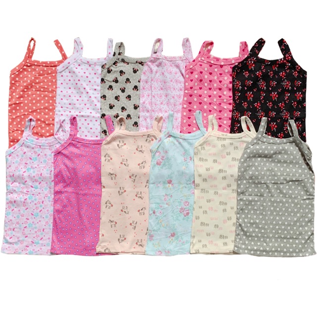 Kids Printed Cotton Sleeveless Spaghetti Strap Sando For Girls 1-3 ...