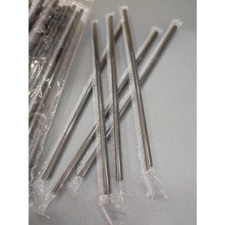 Slim Pointed Hard Straw 21cm 23cm Individually Packed Thin Straw Black ...