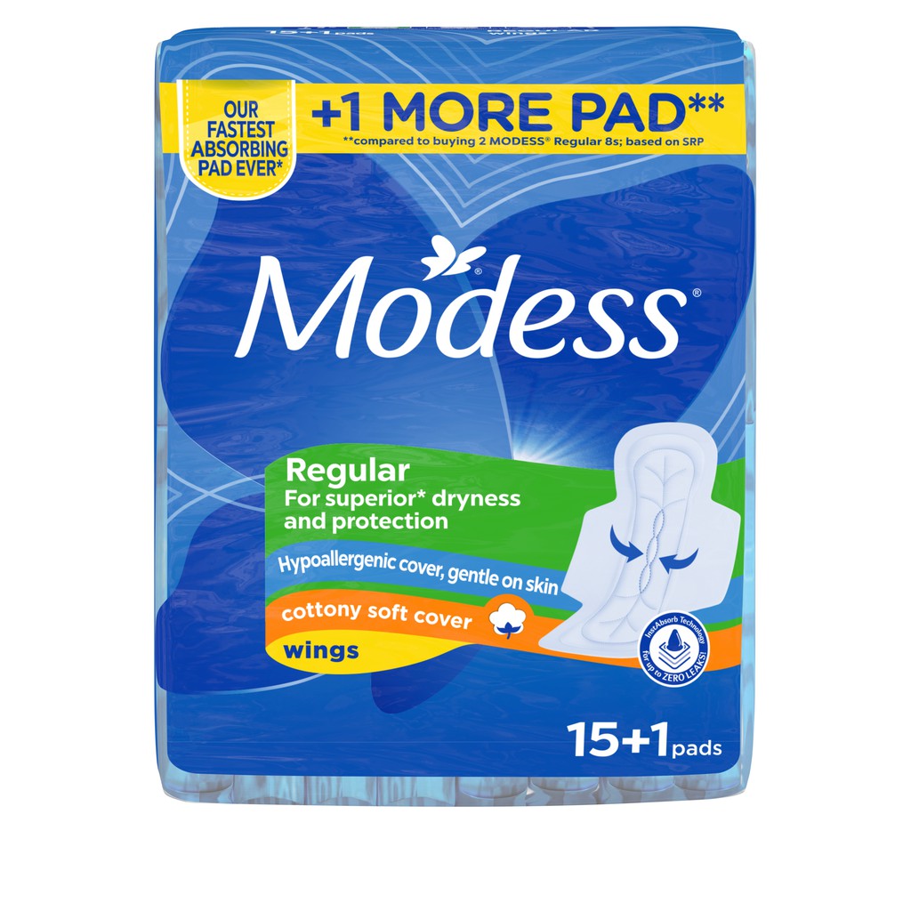 Modess Cottony Soft Maxi with Wings Sanitary Napkins 16s | Shopee ...