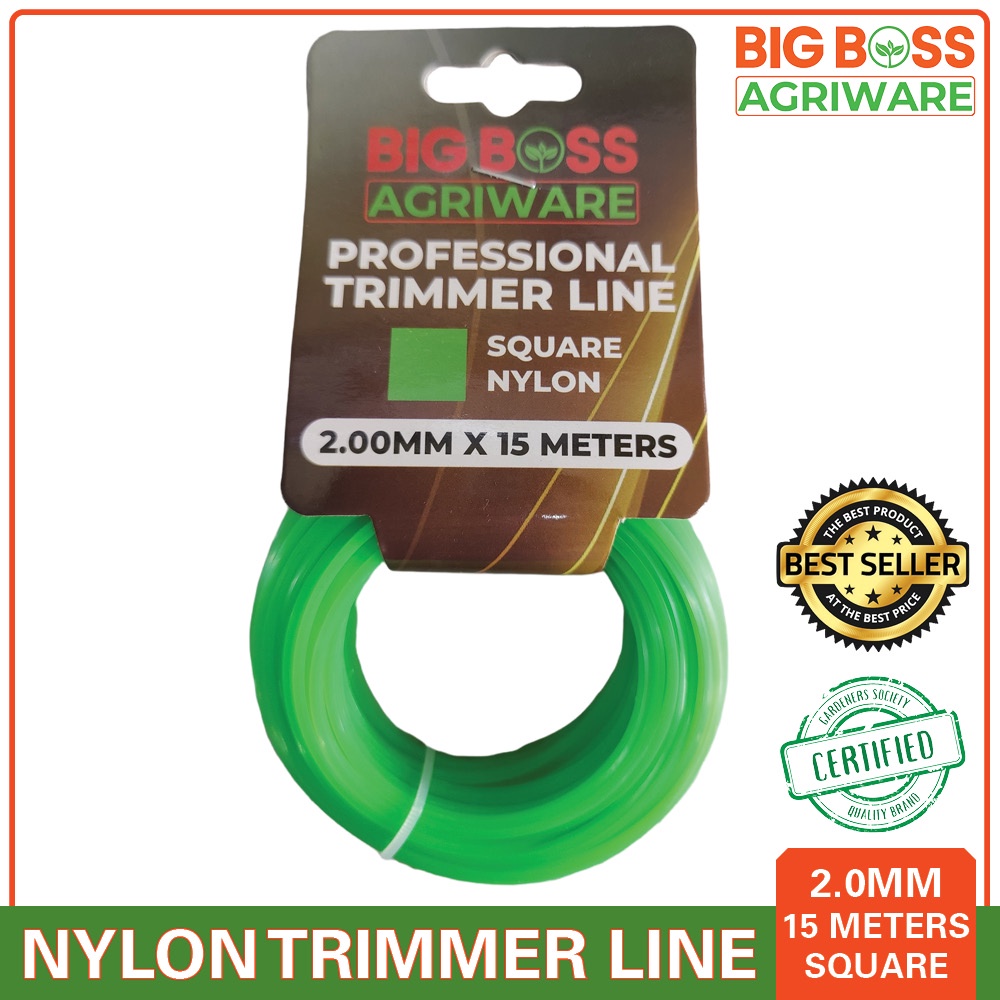 BBA Nylon Trimmer Line 2.0mm x 15m Square Green (Tansi) for Grass Cutter/Brush Cutter | Shopee ...