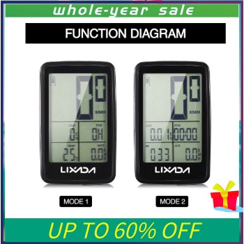 Lixada USB Rechargeable Wireless Bike Cycling Computer Bicycle ...