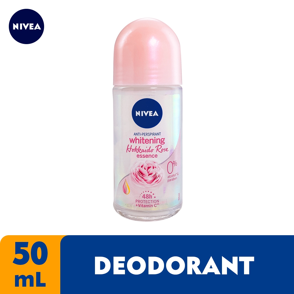 NIVEA Deodorant Brightening Hokkaido Rose Essence Anti-Perspirant Roll-on, 50ml | Shopee Philippines