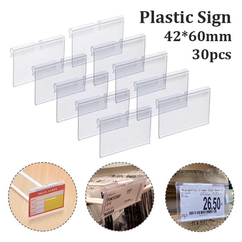 30PCS Retail Price Label Holder Clear Plastic Label Holder Merchandise ...