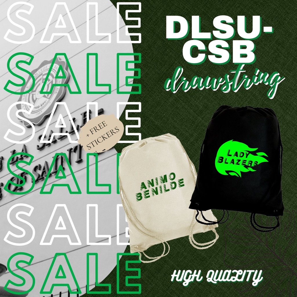 DLSU-CSB (De La Salle-College of Saint Benilde) High Quality Drawstring ...