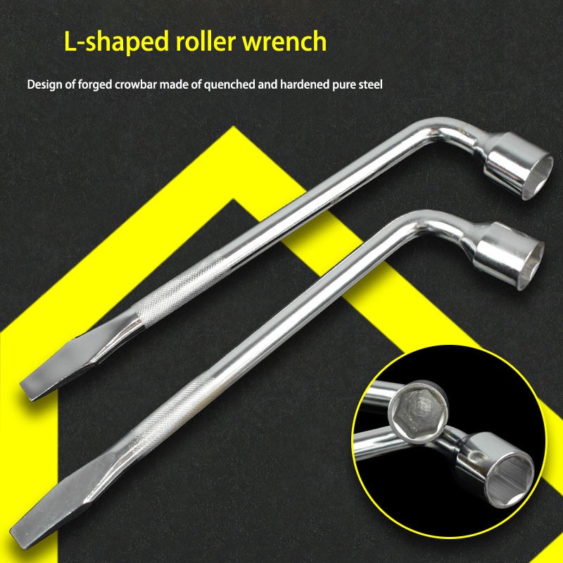 wrench with crowbar L Type Universal Socket Wrench Car Tire Repair Tool ...