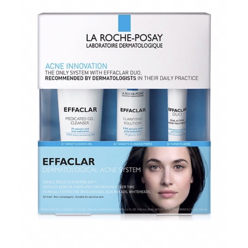 La Roche-Posay Effaclar Dermatological Acne Treatment 3-Step System ...
