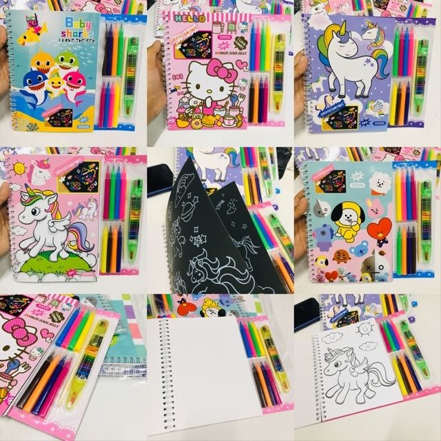 Scratch color Draw activity book for kids | Shopee Philippines