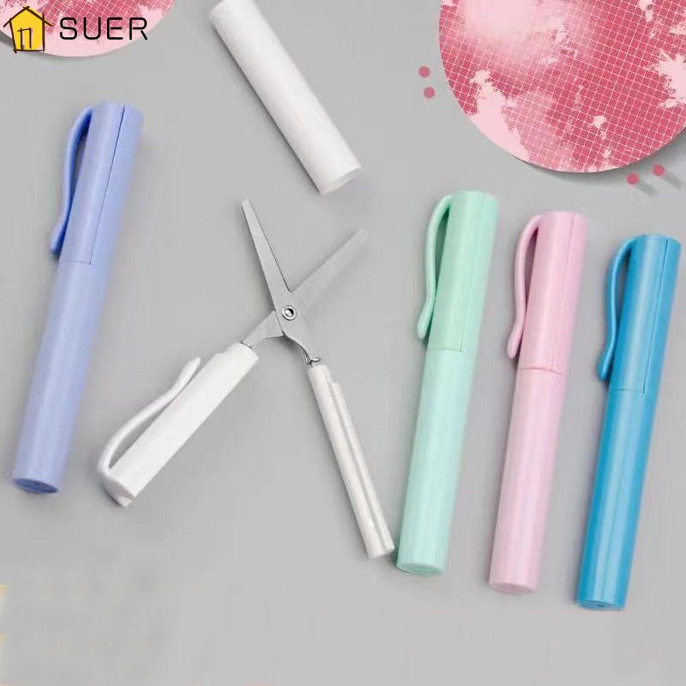 SUER Creative Pen Shape Scissors DIY Paper-Cutting Art Tool Folding ...